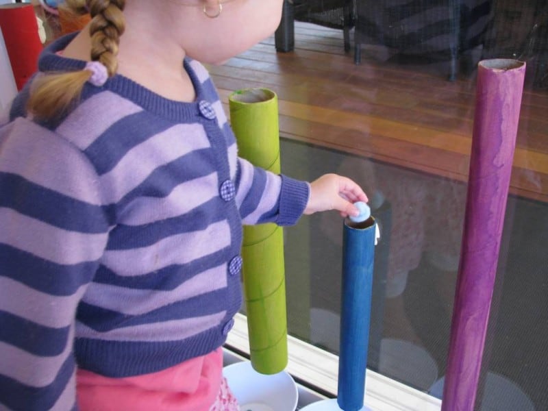 Sorting Colours with Cardboard Tubes | Learning 4 Kids
