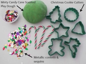 Minty Candy Cane Scented Play Dough Ornaments | Learning 4 Kids