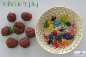 Insect Prints in Play Dough | Learning 4 Kids