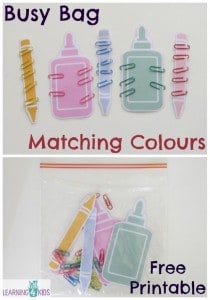 Busy Bag Paper Clips and Colours | Learning 4 Kids