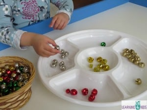 Sorting Christmas Bells | Learning 4 Kids