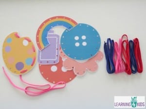 Printable Homemade Threading Boards | Learning 4 Kids