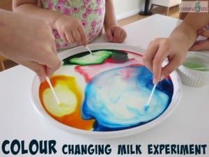Colour Changing Milk Experiment | Learning 4 Kids