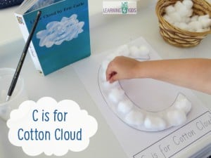 C is for Cotton Cloud Letter C Activity | Learning 4 Kids