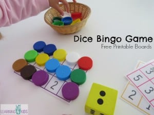 Subitising Printable Dice Game | Learning 4 Kids