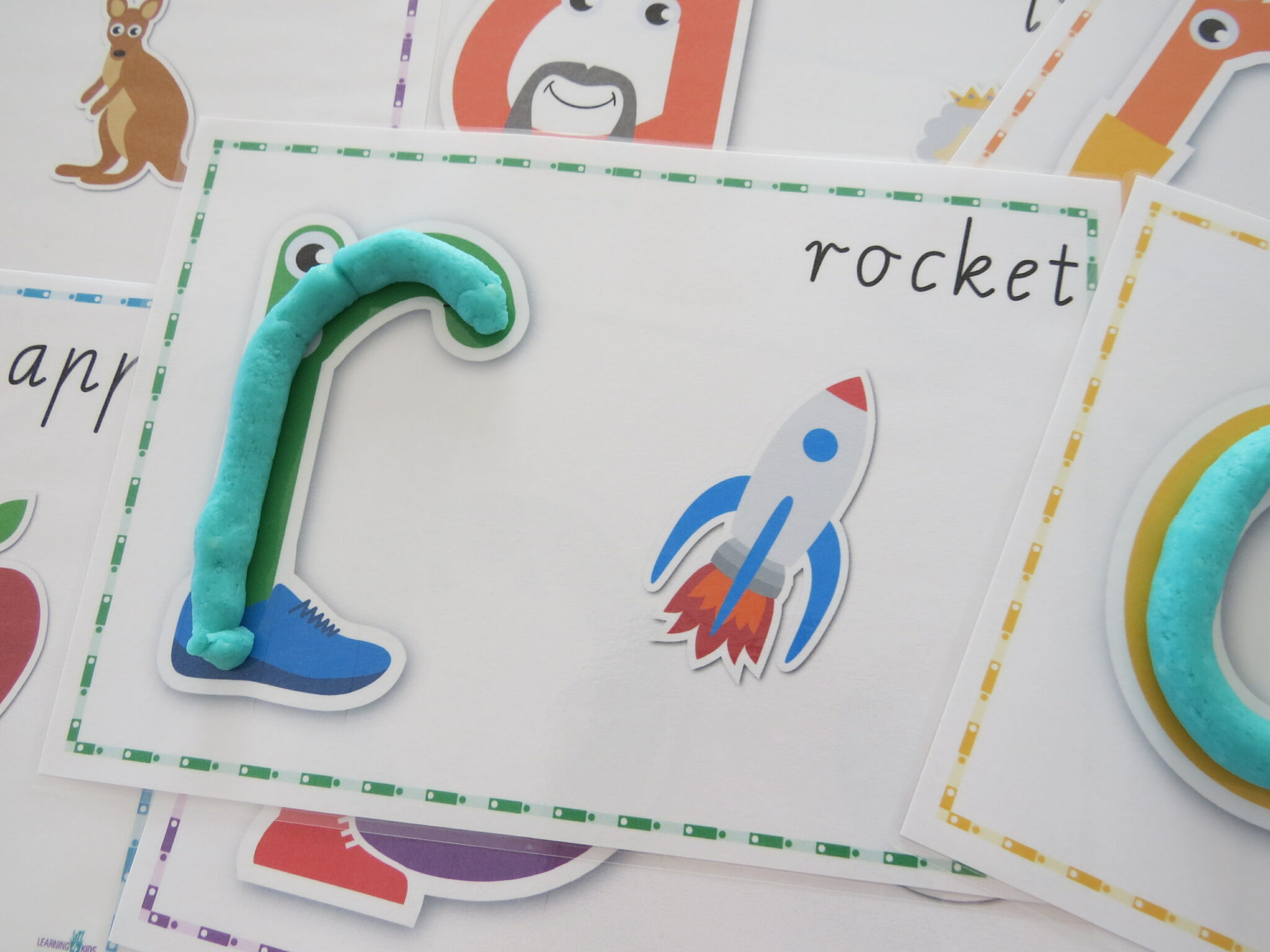 Alphabet Play Dough Mats Standard Print | Learning 4 Kids