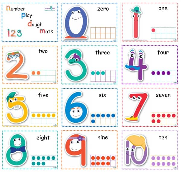 Number Play Dough Mats Standard Print Learning 4 Kids Number Play Dough Mats Standard Print Learning 4 Kids