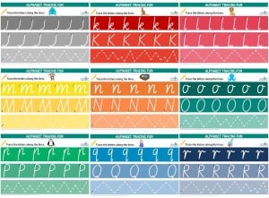 Alphabet Letters Tracing Mats Cursive Print | Learning 4 Kids