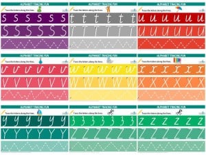 Alphabet Letters Tracing Mats Cursive Print | Learning 4 Kids