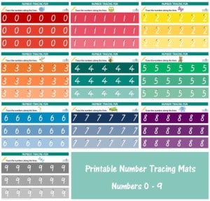 Printable Number Tracing Mats | Learning 4 Kids