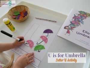 U is for Umbrella Letter U Activity | Learning 4 Kids