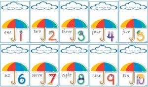 Counting Raindrops Printable Maths Games and Activities (Cursive Print ...