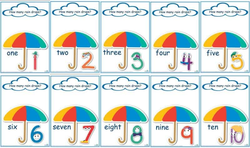 Counting Raindrops Printable Maths Games and Activities (Standard Print ...