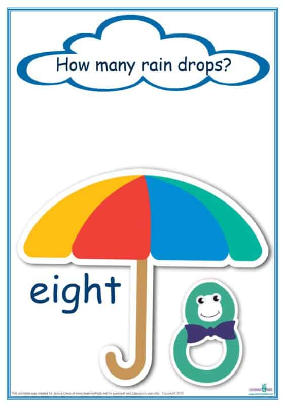 Counting Raindrops Printable Maths Games and Activities (Standard Print ...