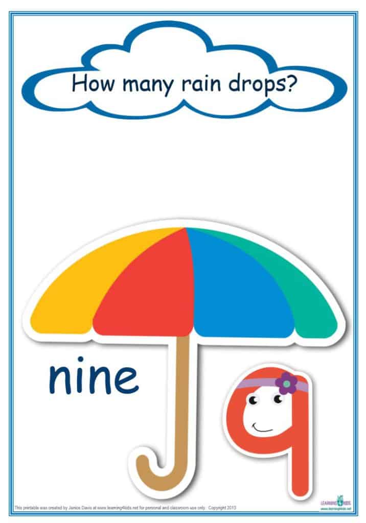Counting Raindrops Printable Maths Games and Activities (Standard Print ...