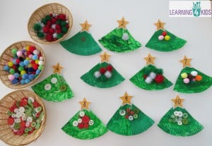 Paper Plate Christmas Tree Counting Decoration | Learning 4 Kids