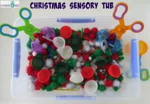 Christmas Sensory Fine Motor Bin | Learning 4 Kids