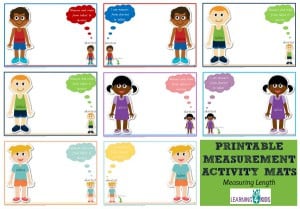 Printable Measurement Activity Mats (CURSIVE PRINT) | Learning 4 Kids