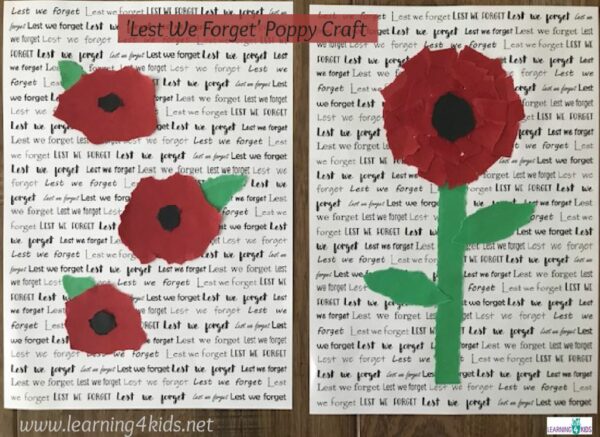 ANZAC Day Poppy Activity | Learning 4 Kids
