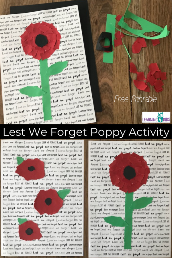 ANZAC Day Poppy Activity | Learning 4 Kids