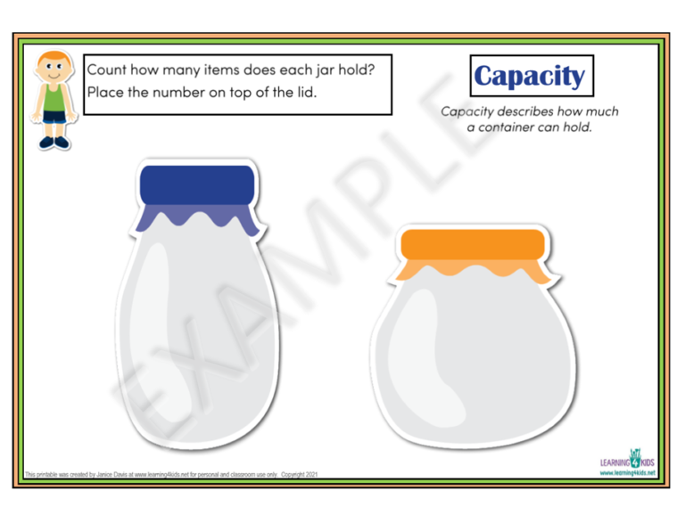 Printable Measurement Capacity Activity Mats | Learning 4 Kids