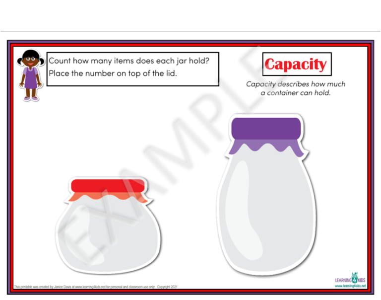 Printable Measurement Capacity Activity Mats | Learning 4 Kids