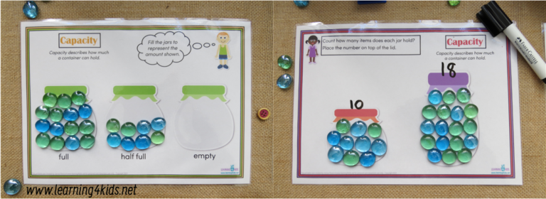 Printable Measurement Capacity Activity Mats | Learning 4 Kids