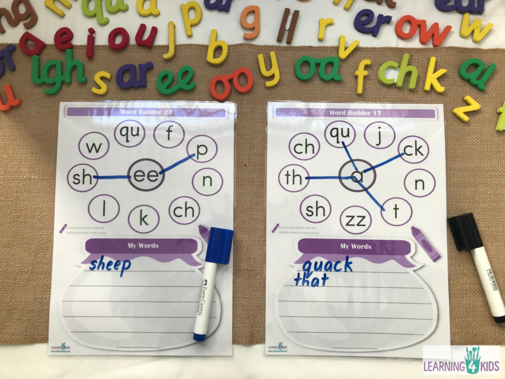 Letters and Sound Word Builder Phase 3 Bundle | Learning 4 Kids