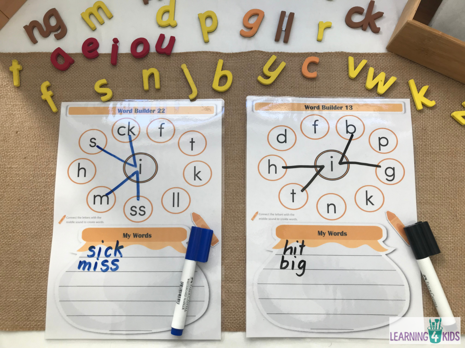 Letters and Sounds Word Builder Phase 2 Bundle | Learning 4 Kids