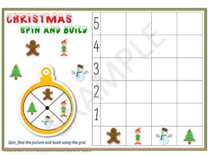 Christmas Spin and Build Game Mats | Learning 4 Kids