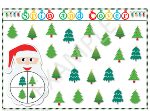 Christmas Spin and Cover Game Mats | Learning 4 Kids