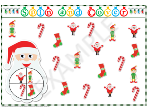 Christmas Spin and Cover Game Mats | Learning 4 Kids