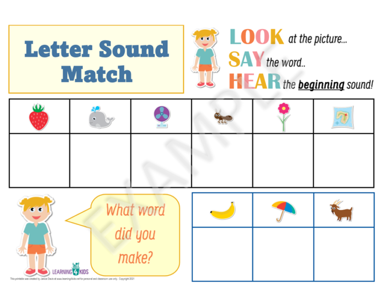 Beginning Letter Sounds Matching Mats | Learning 4 Kids