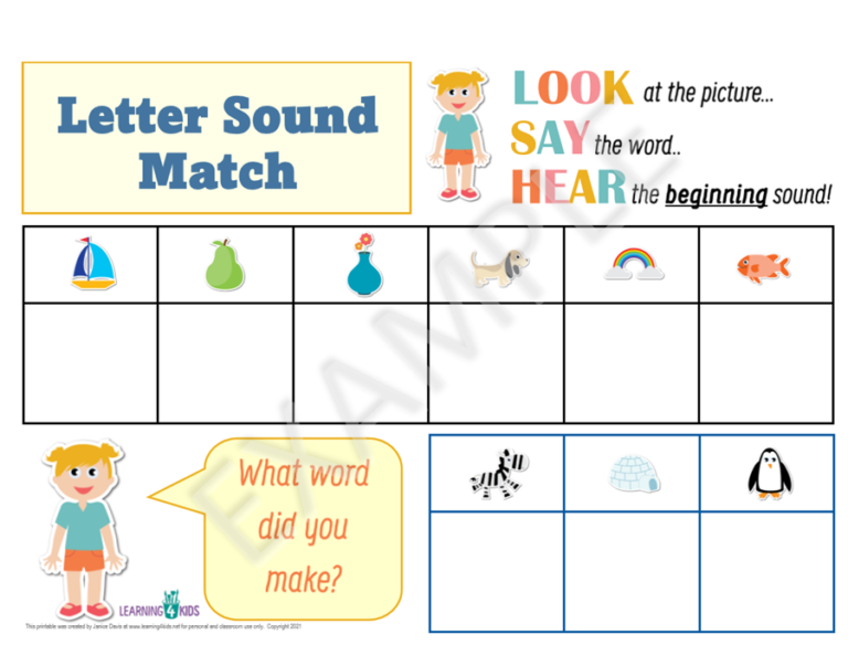Beginning Letter Sounds Matching Mats | Learning 4 Kids