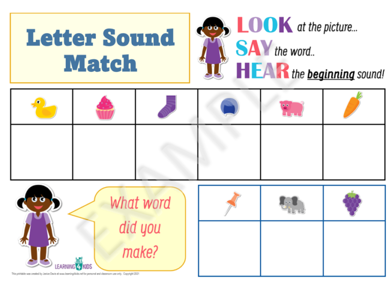 Beginning Letter Sounds Matching Mats | Learning 4 Kids