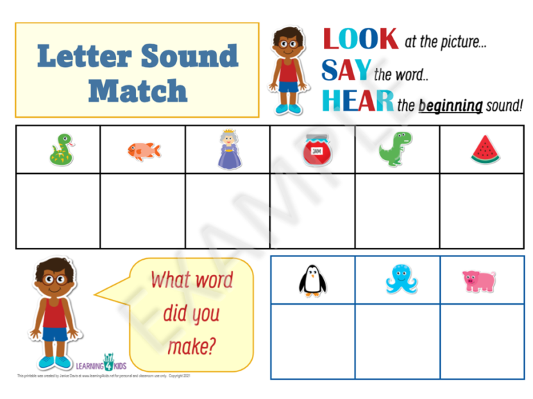 Beginning Letter Sounds Matching Mats | Learning 4 Kids
