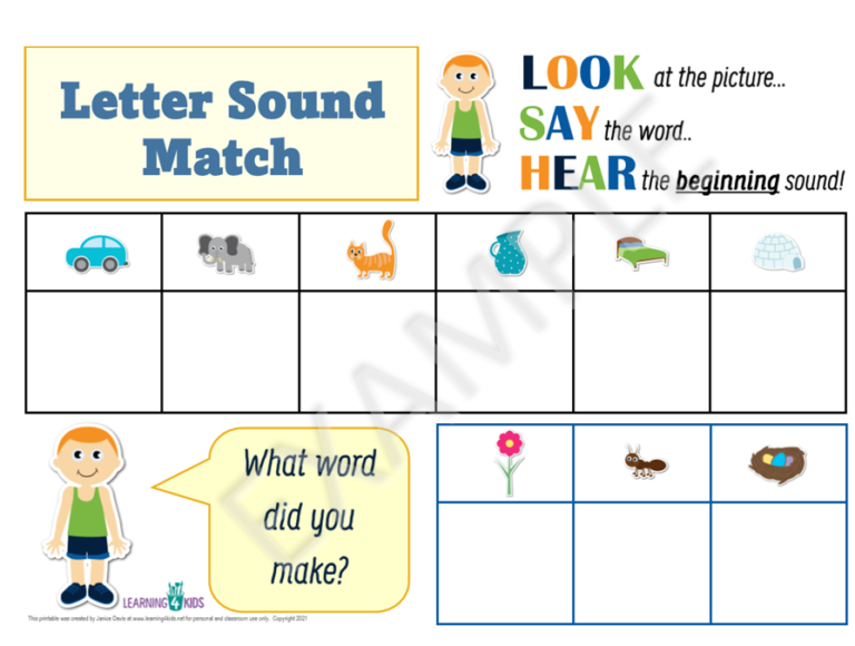 Beginning Letter Sounds Matching Mats | Learning 4 Kids