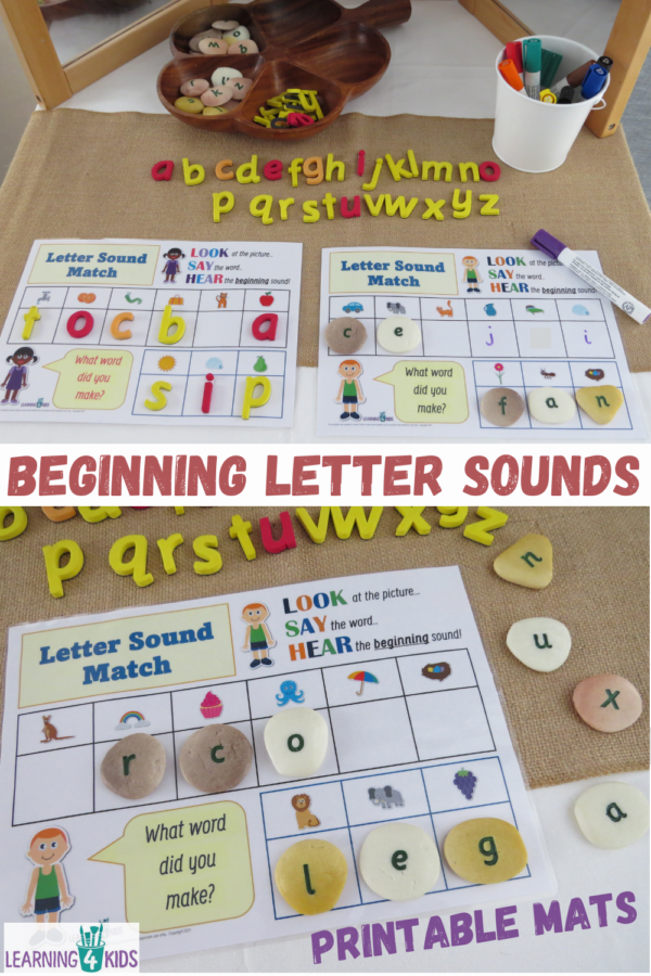 Beginning Letter Sounds Matching Mats | Learning 4 Kids