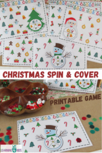 Christmas Spin and Cover Game Mats | Learning 4 Kids