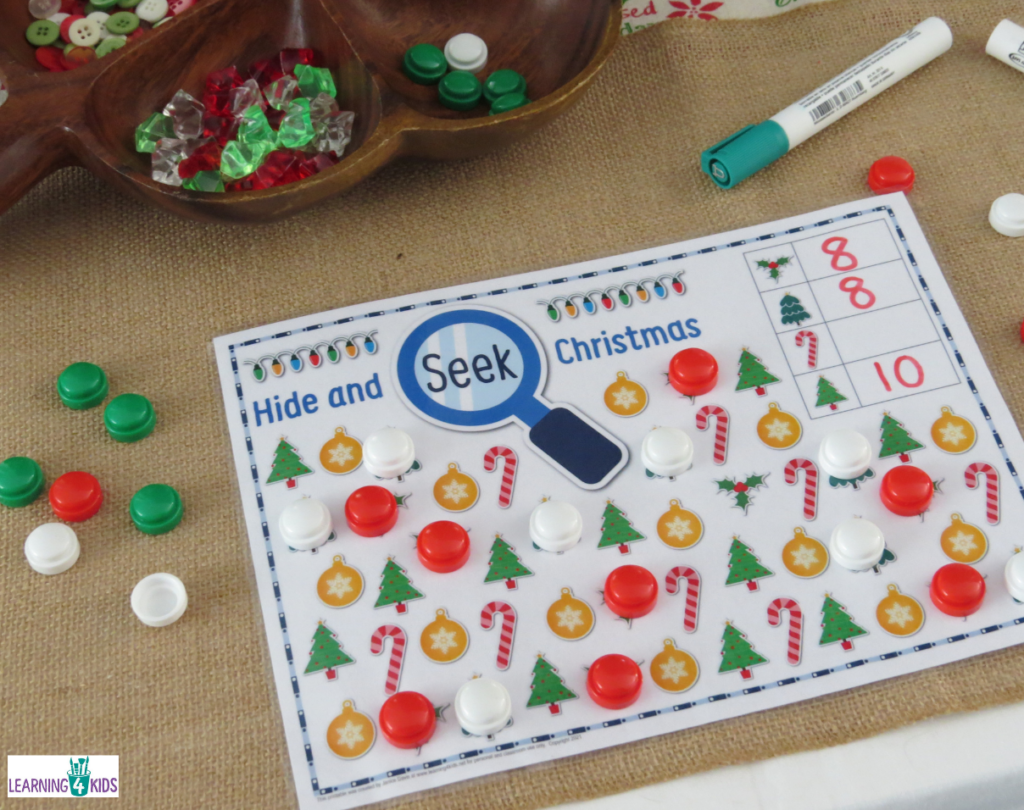 Christmas Hide and Seek Activity Mats | Learning 4 Kids
