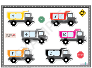Truck Theme Counting Numbers 1-20 Mats | Learning 4 Kids