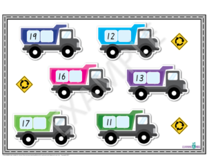 Truck Theme Counting Numbers 1-20 Mats | Learning 4 Kids