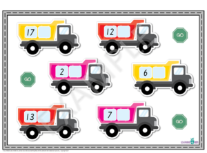 Truck Theme Counting Numbers 1-20 Mats | Learning 4 Kids